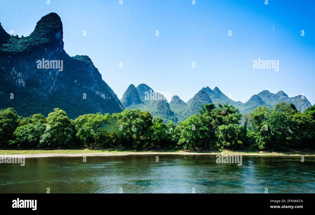The Li river scenery in summer Stock Photo - Alamy