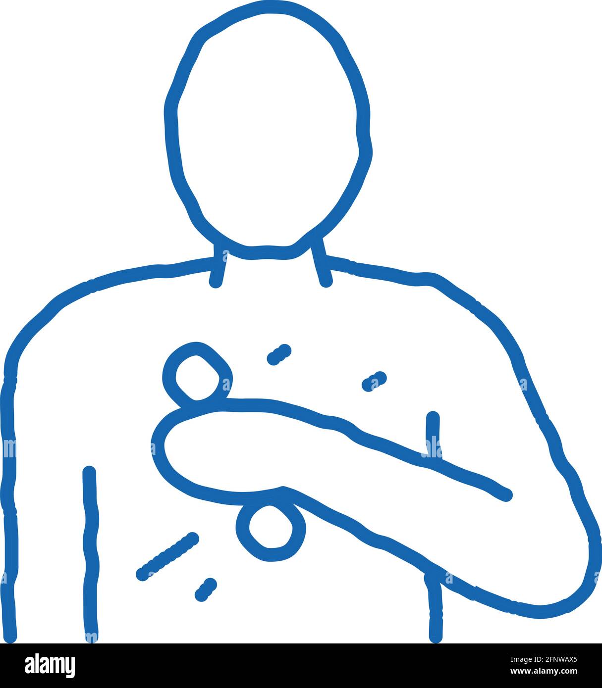 human rash problem doodle icon hand drawn illustration Stock Vector ...