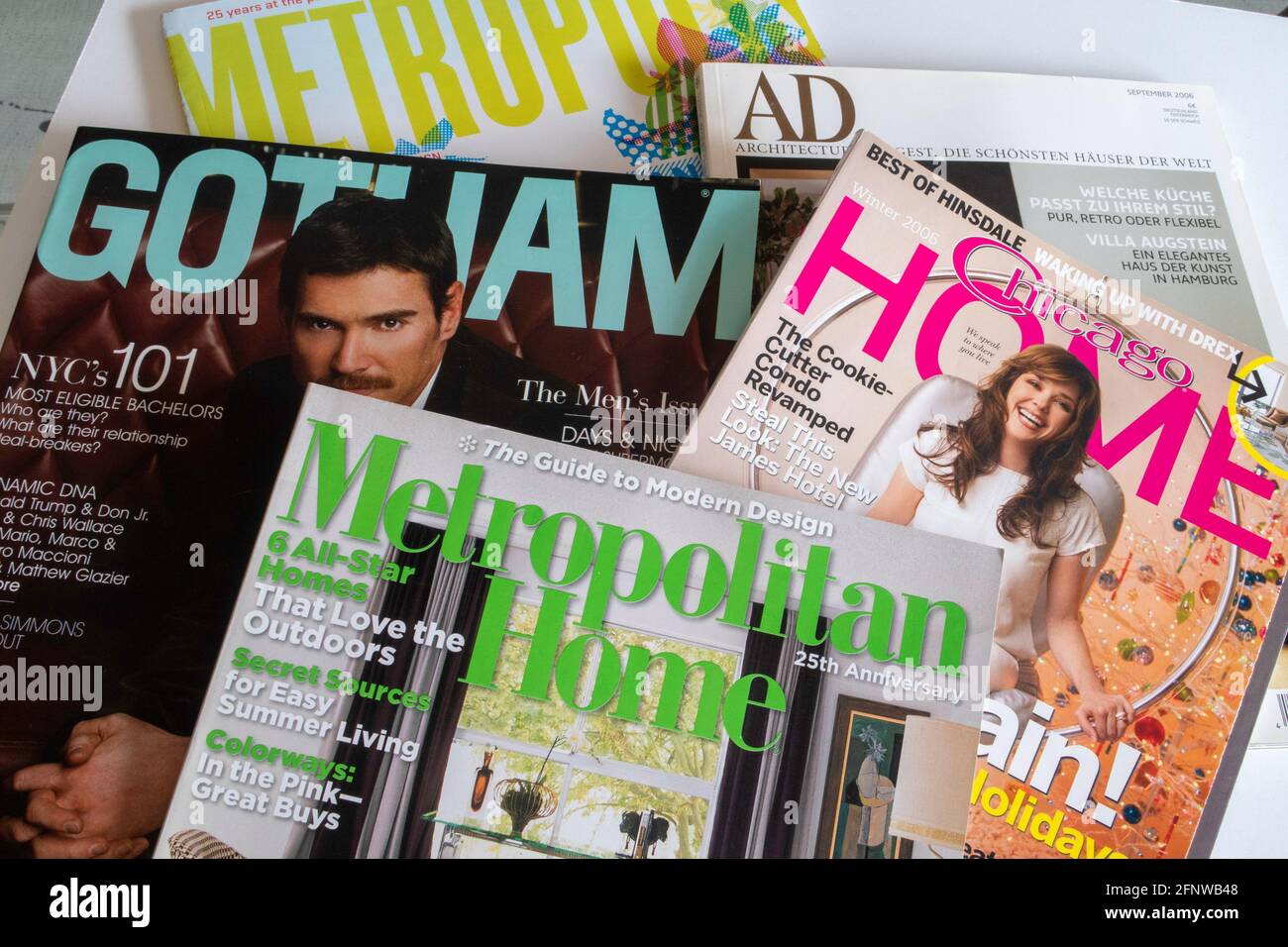 Selection of interior design magazines Stock Photo - Alamy