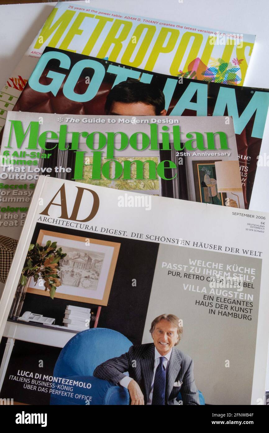 Selection of interior design magazines Stock Photo - Alamy