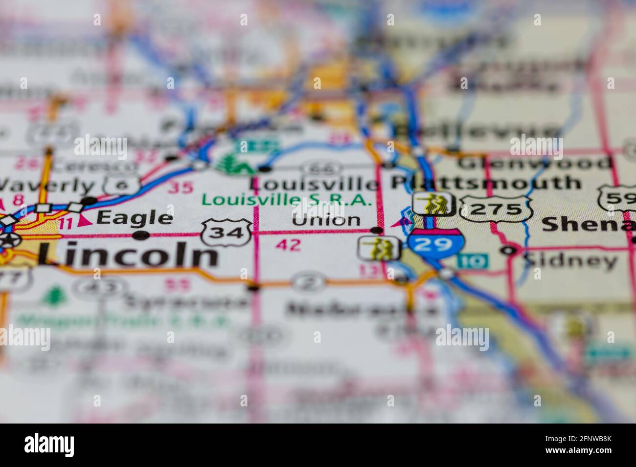 Map of union nebraska hi-res stock photography and images - Alamy