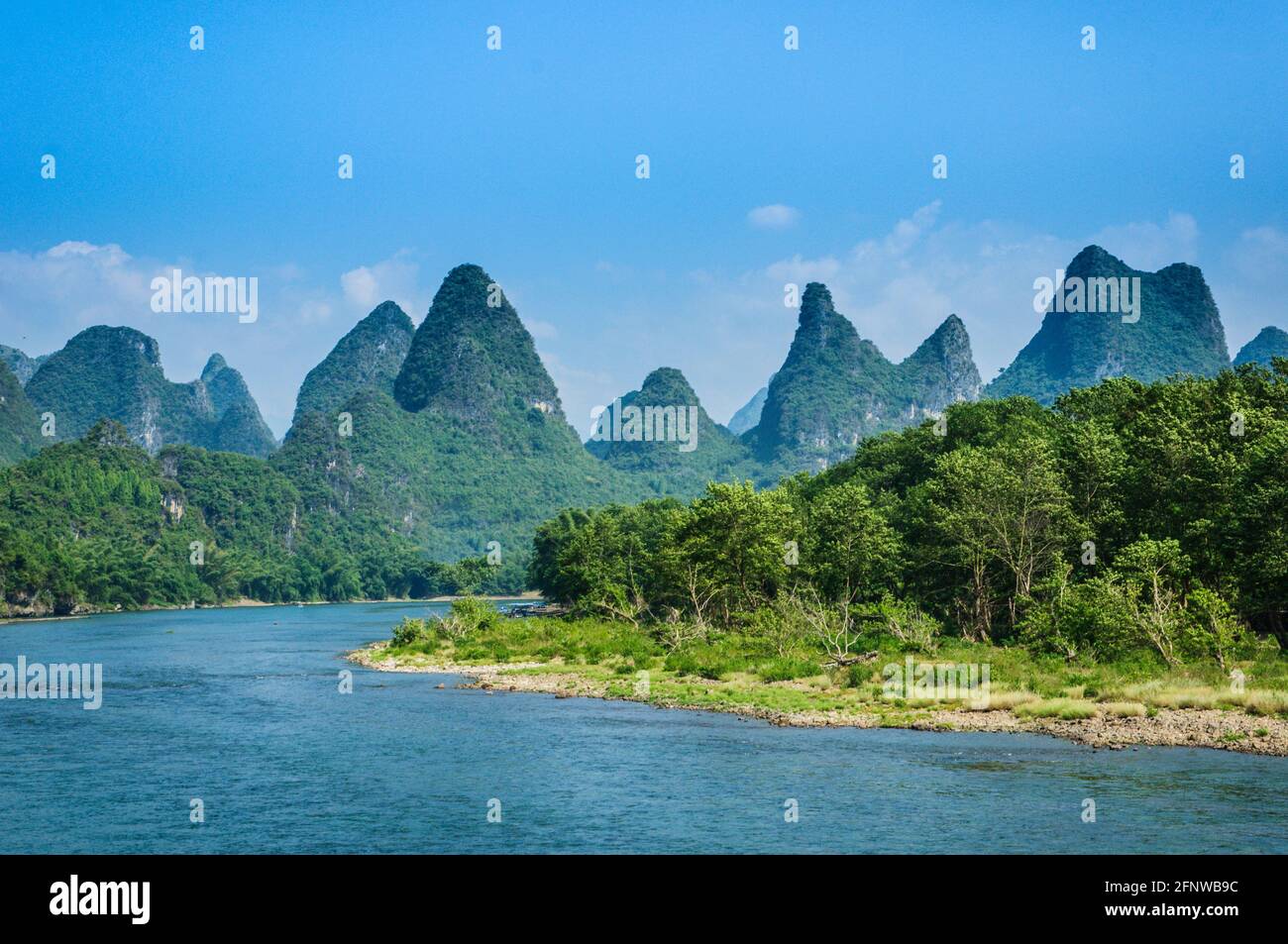 The Li river scenery in summer Stock Photo - Alamy