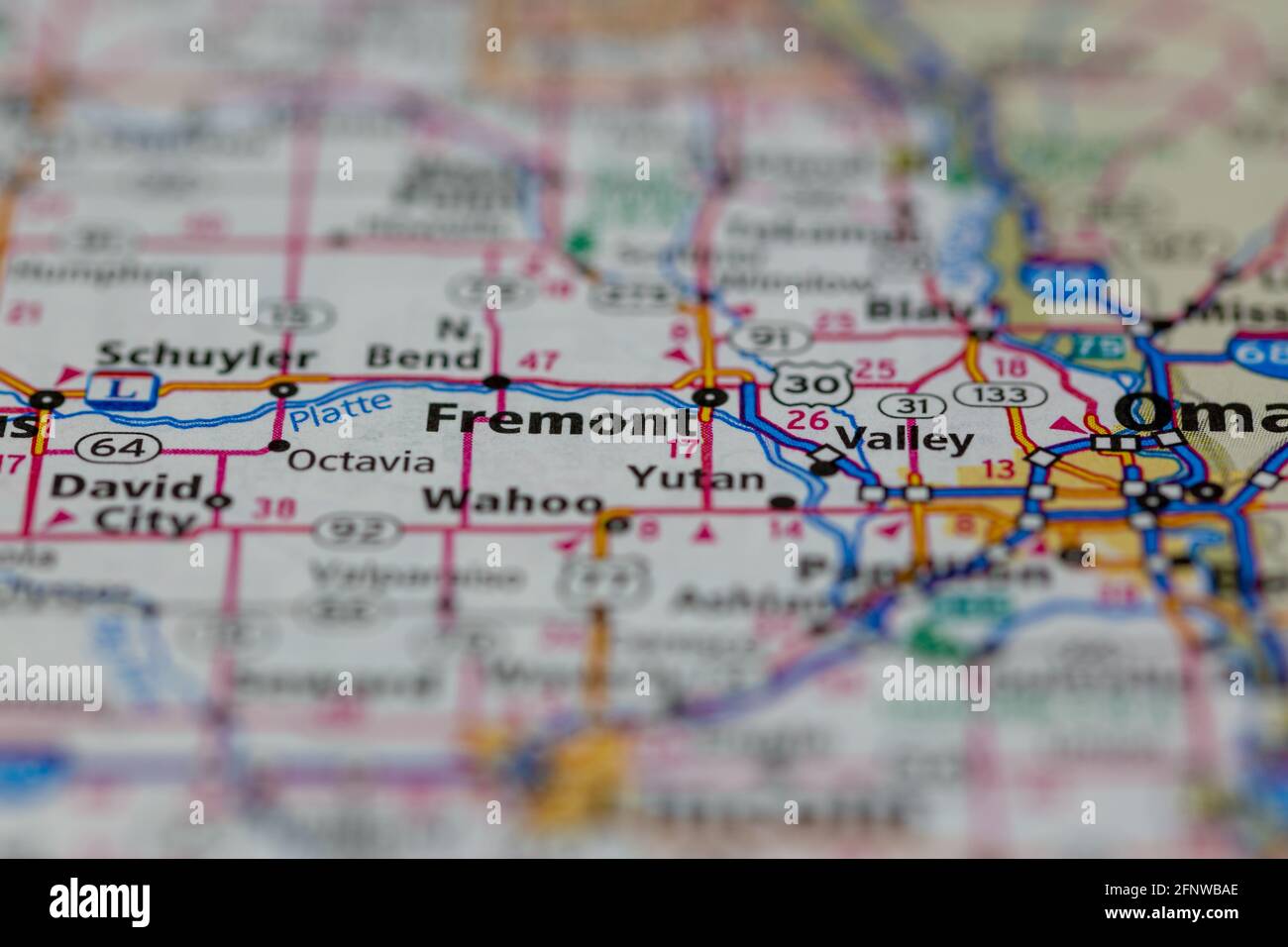 Fremont nebraska on a map hi-res stock photography and images - Alamy