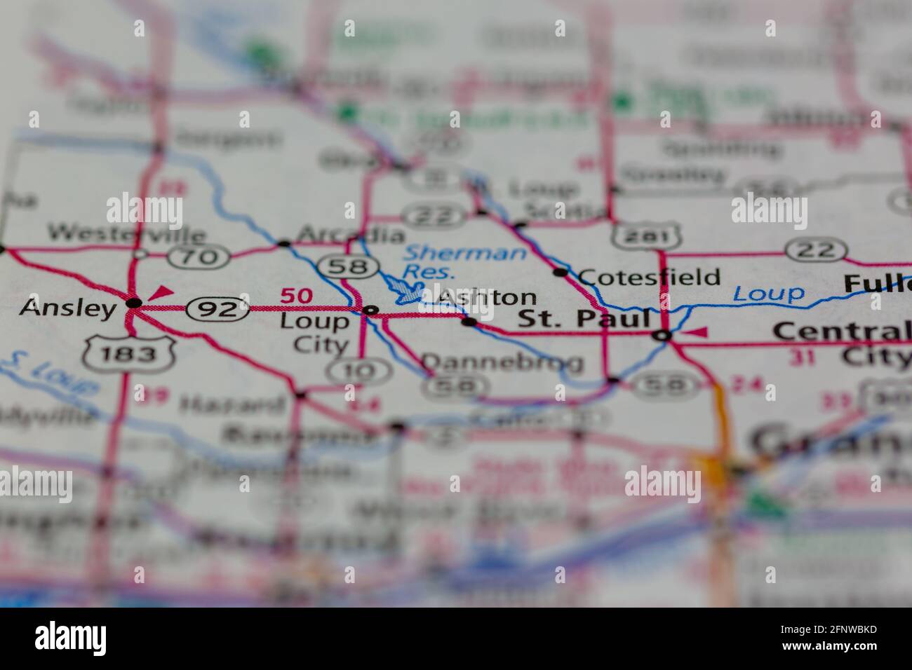 Ashton on a map hi-res stock photography and images - Alamy