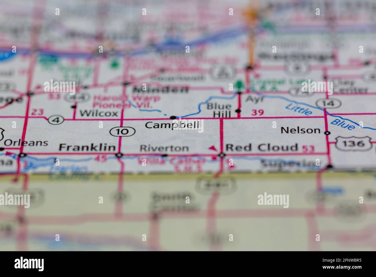 Map of campbell nebraska hi-res stock photography and images - Alamy