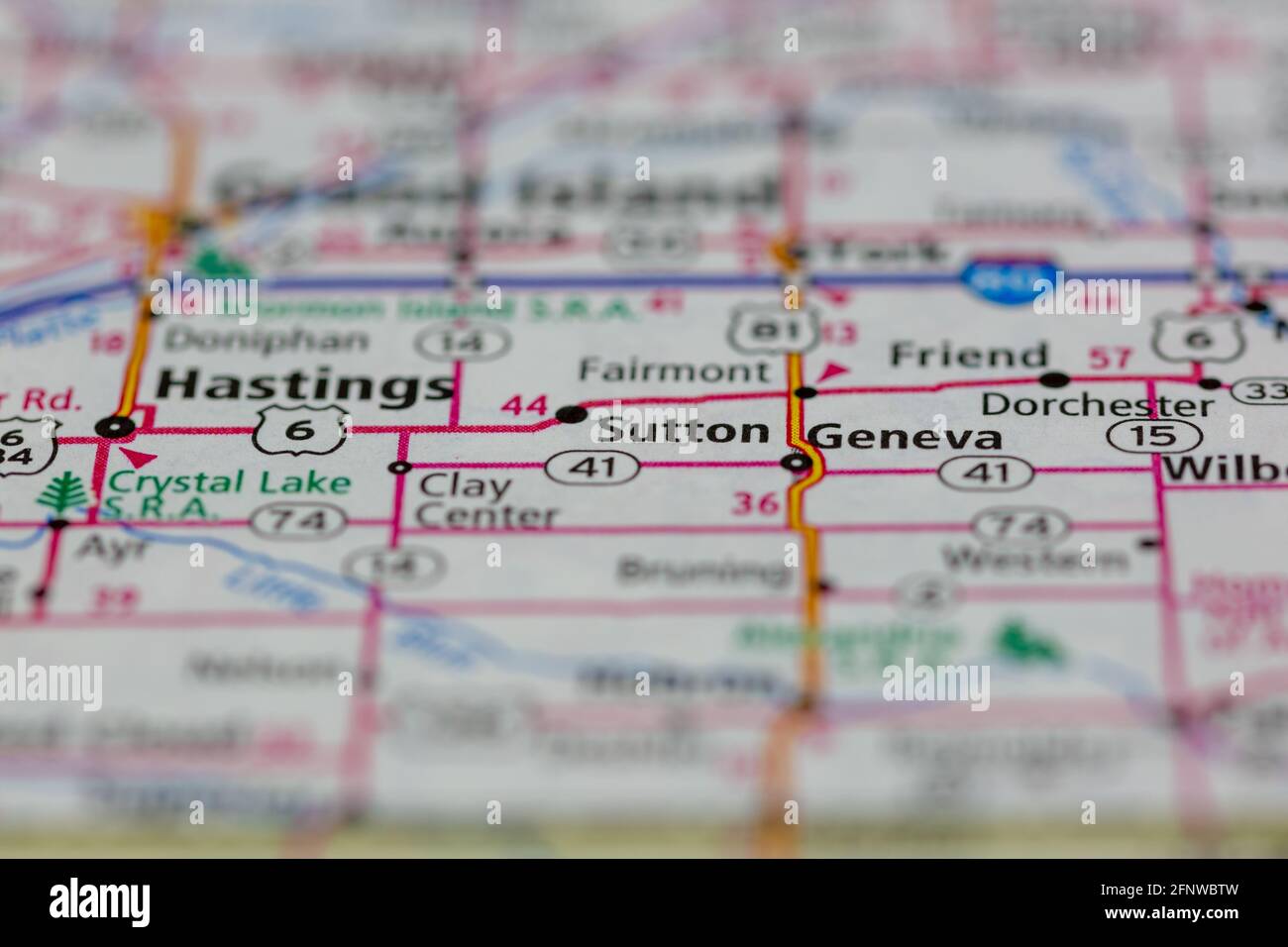 Sutton nebraska on a map hi-res stock photography and images - Alamy