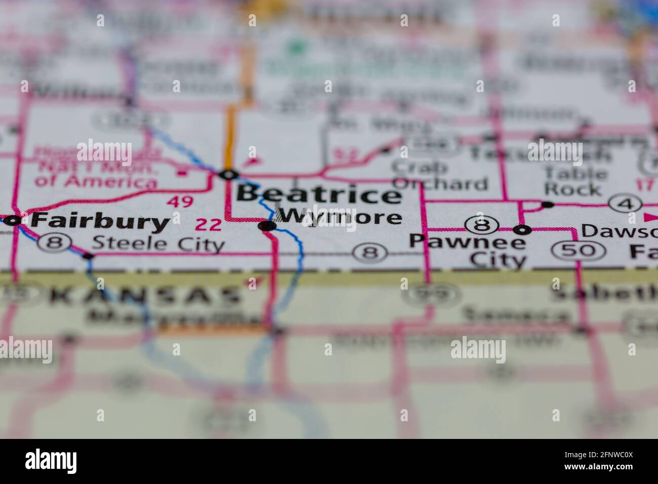 Map of wymore nebraska hi-res stock photography and images - Alamy