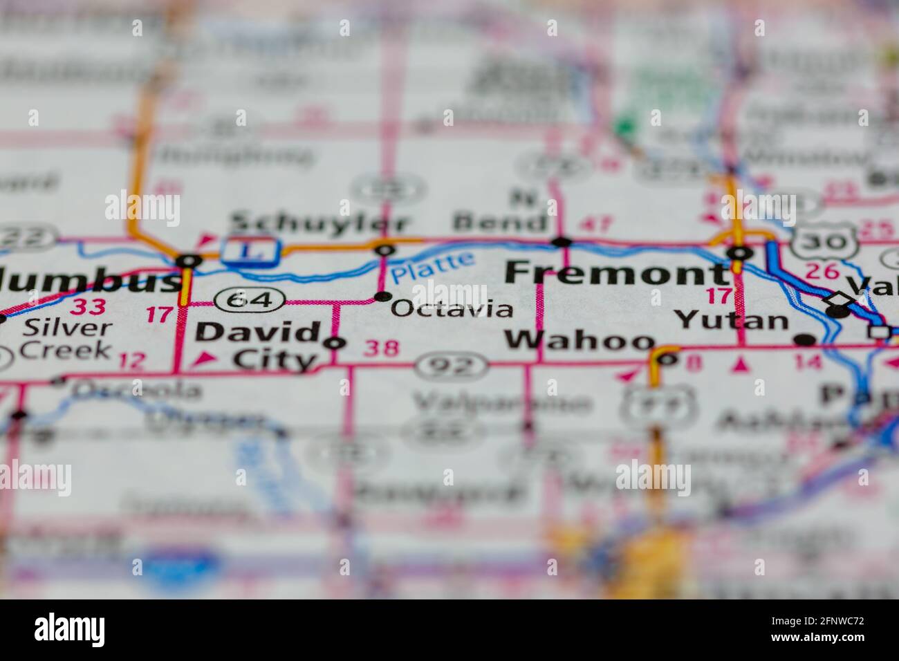 Octavia nebraska map hi-res stock photography and images - Alamy