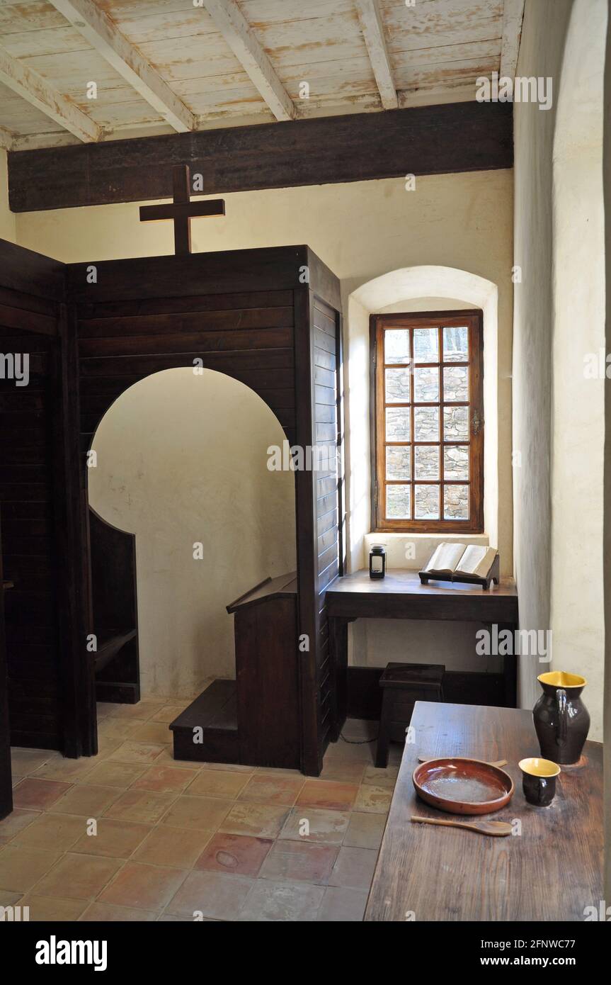 Monk's cell at the Charterhouse of La Verne Var Provence Stock Photo ...