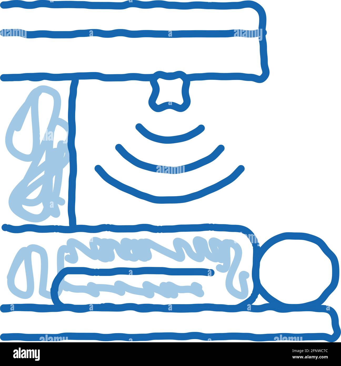 human stomach scanner doodle icon hand drawn illustration Stock Vector ...