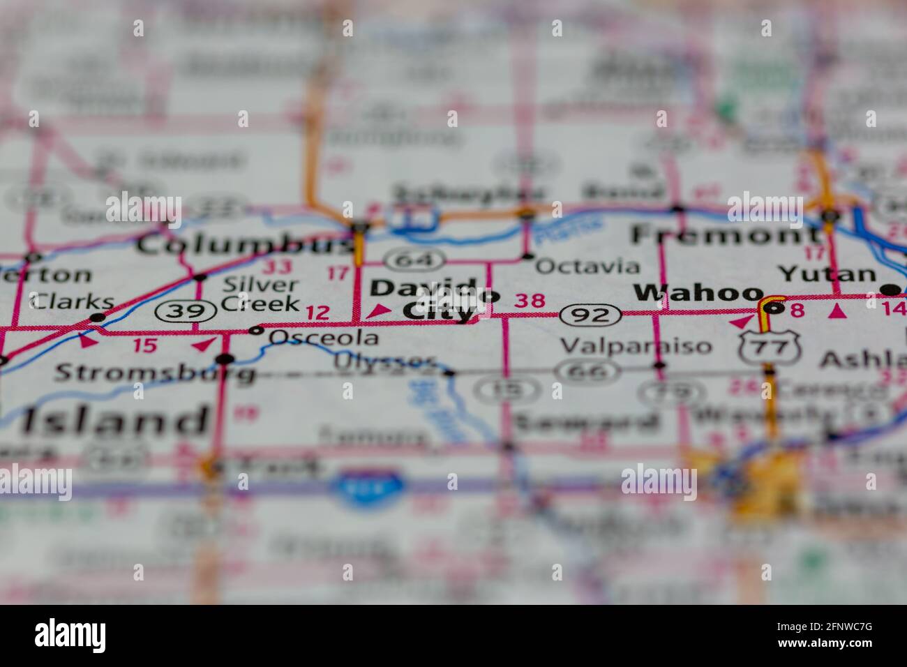 Map of david city hi-res stock photography and images - Alamy