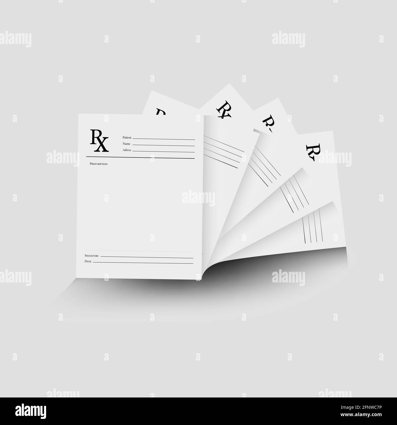 Vector illustration of Rx pad template.Healthcare, hospital, and ...