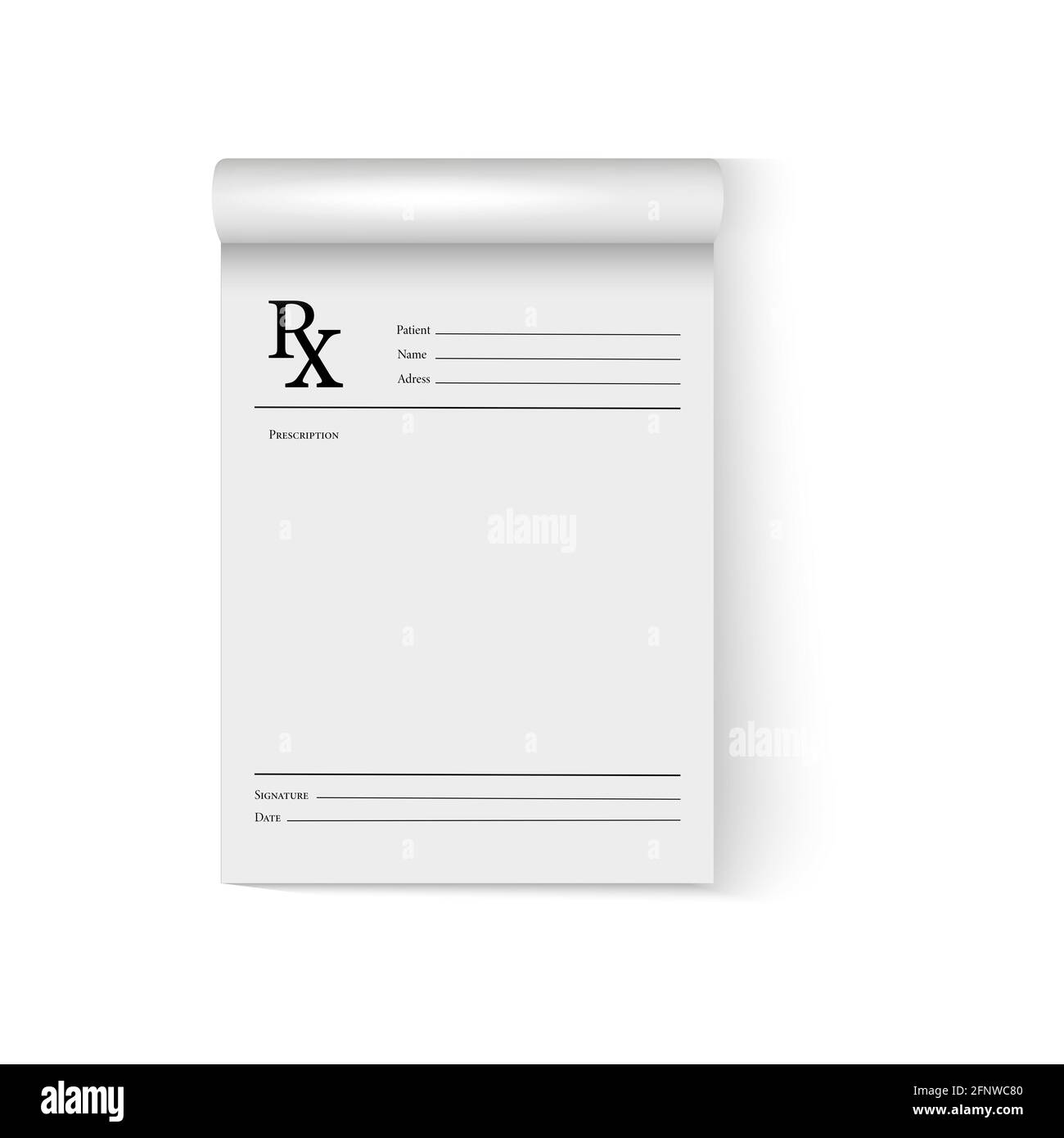 Vector illustration of Rx pad template.Healthcare, hospital, and ...