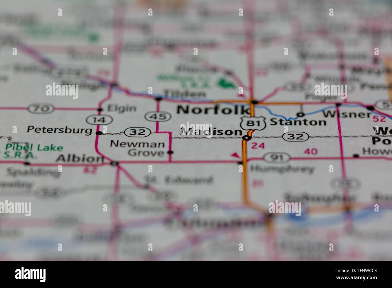 Map of madison nebraska hi-res stock photography and images - Alamy