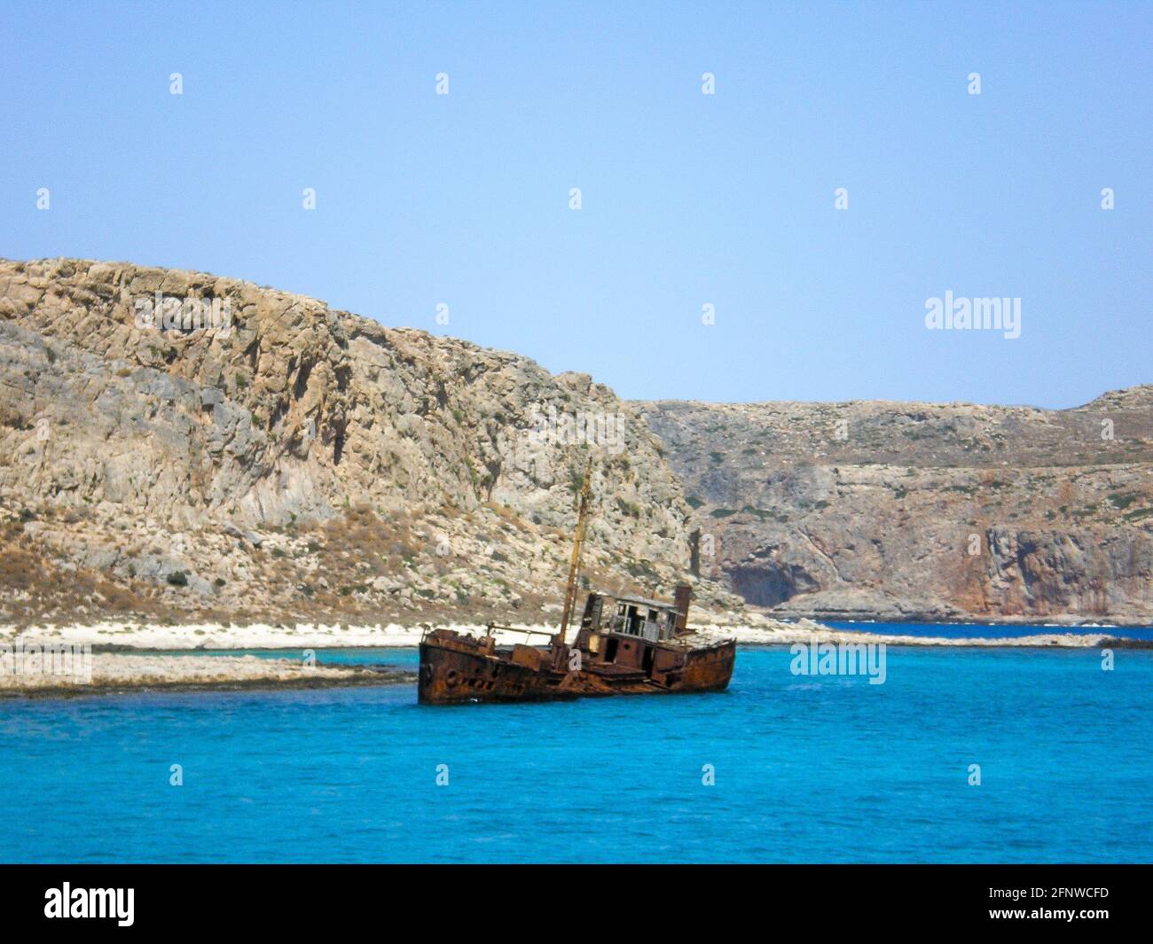Rusted ship wreck, Crete, Greece Stock Photo - Alamy