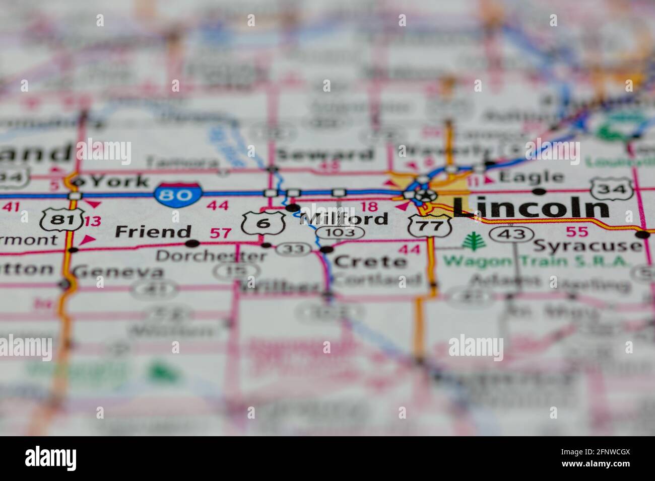 Milford nebraska map hi-res stock photography and images - Alamy