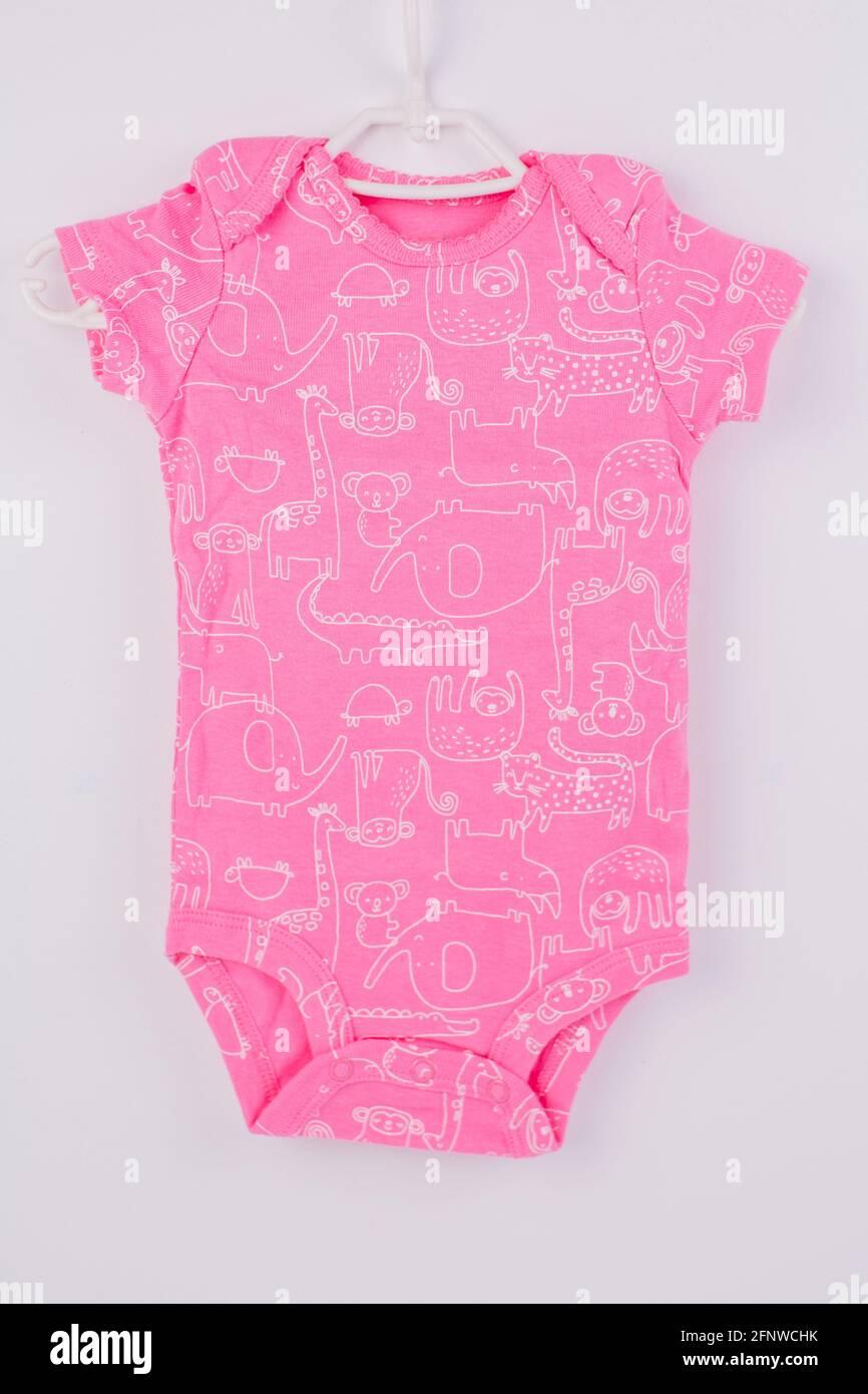 pink body for small child on a white background Stock Photo - Alamy