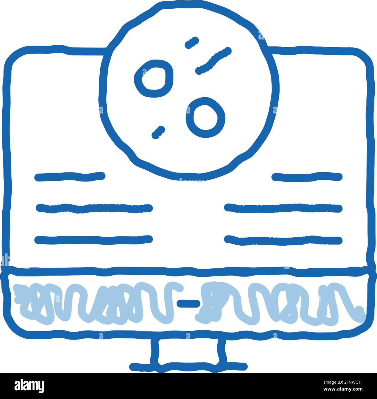 computer study of skin problems doodle icon hand drawn illustration ...