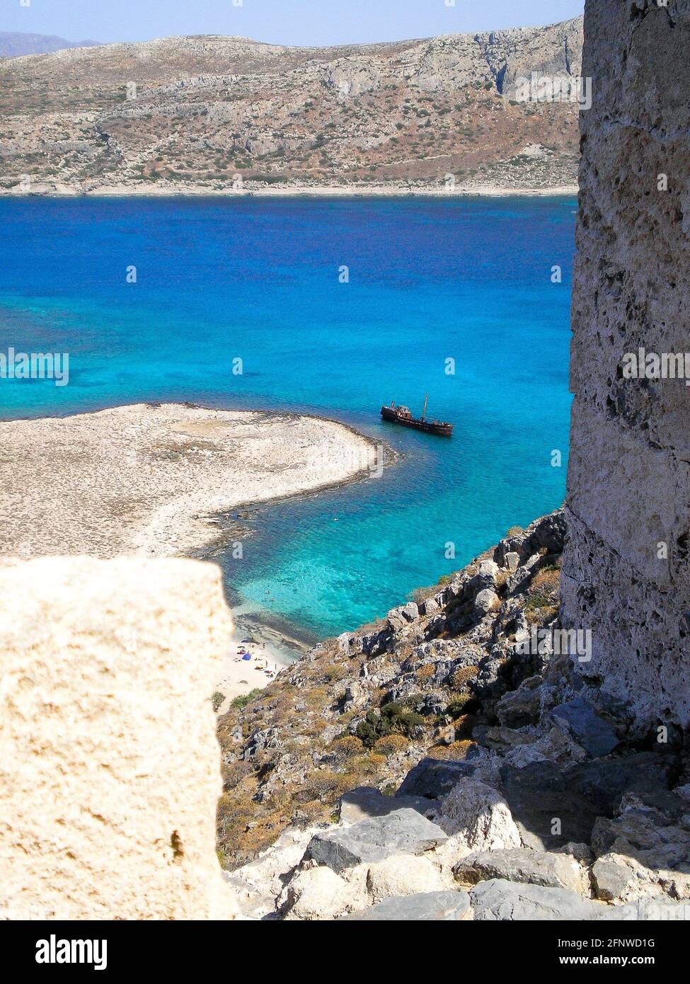 Rusted ship wreck, Crete, Greece Stock Photo - Alamy
