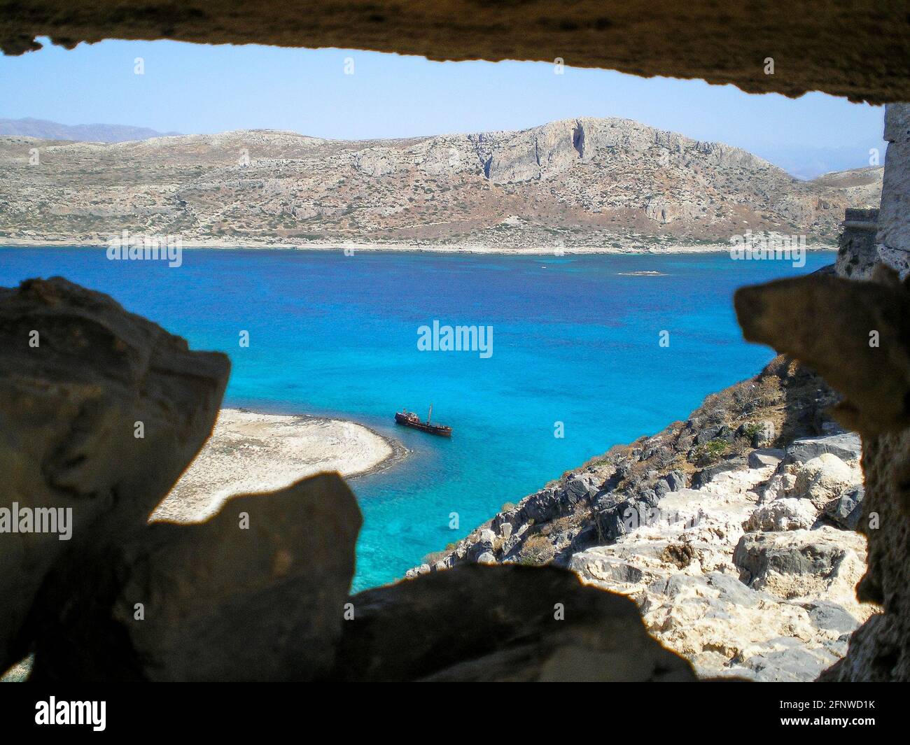 Rusted ship wreck, Crete, Greece Stock Photo - Alamy