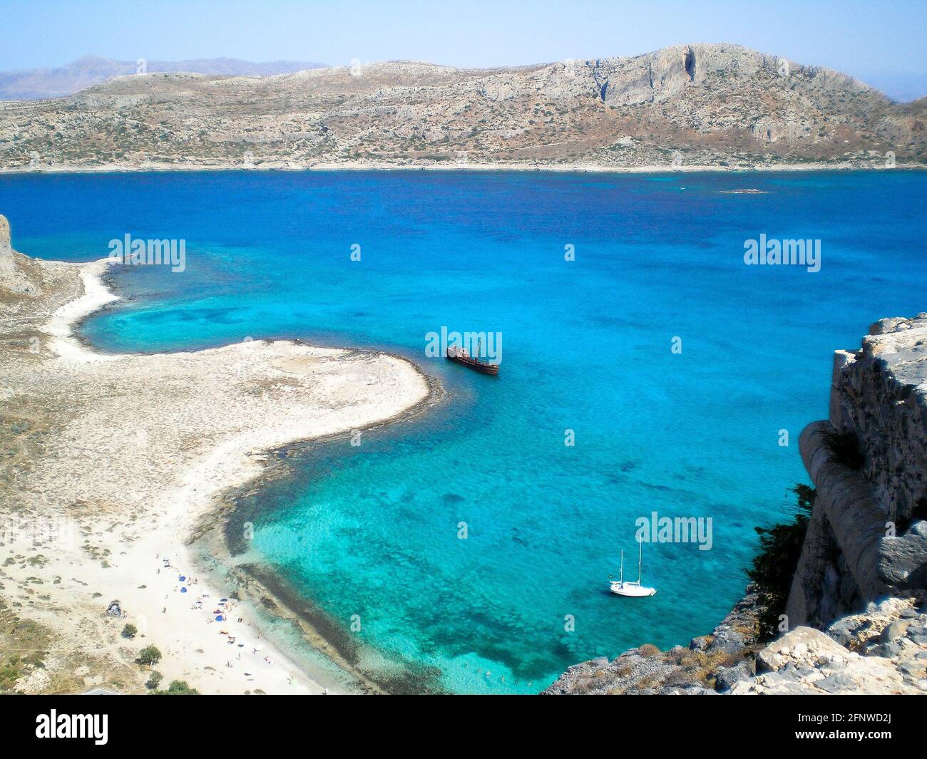 Rusted ship wreck, Crete, Greece Stock Photo - Alamy