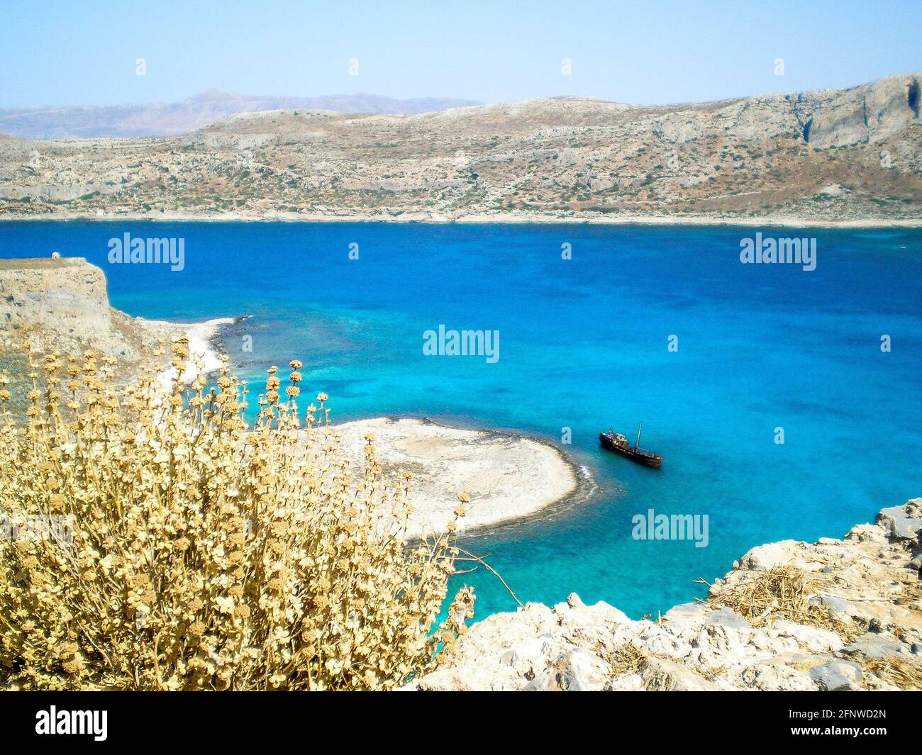 Rusted ship wreck, Crete, Greece Stock Photo - Alamy