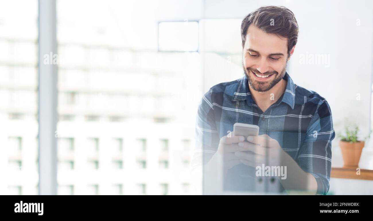 Using smartphone digital animation overlay hi-res stock photography and ...