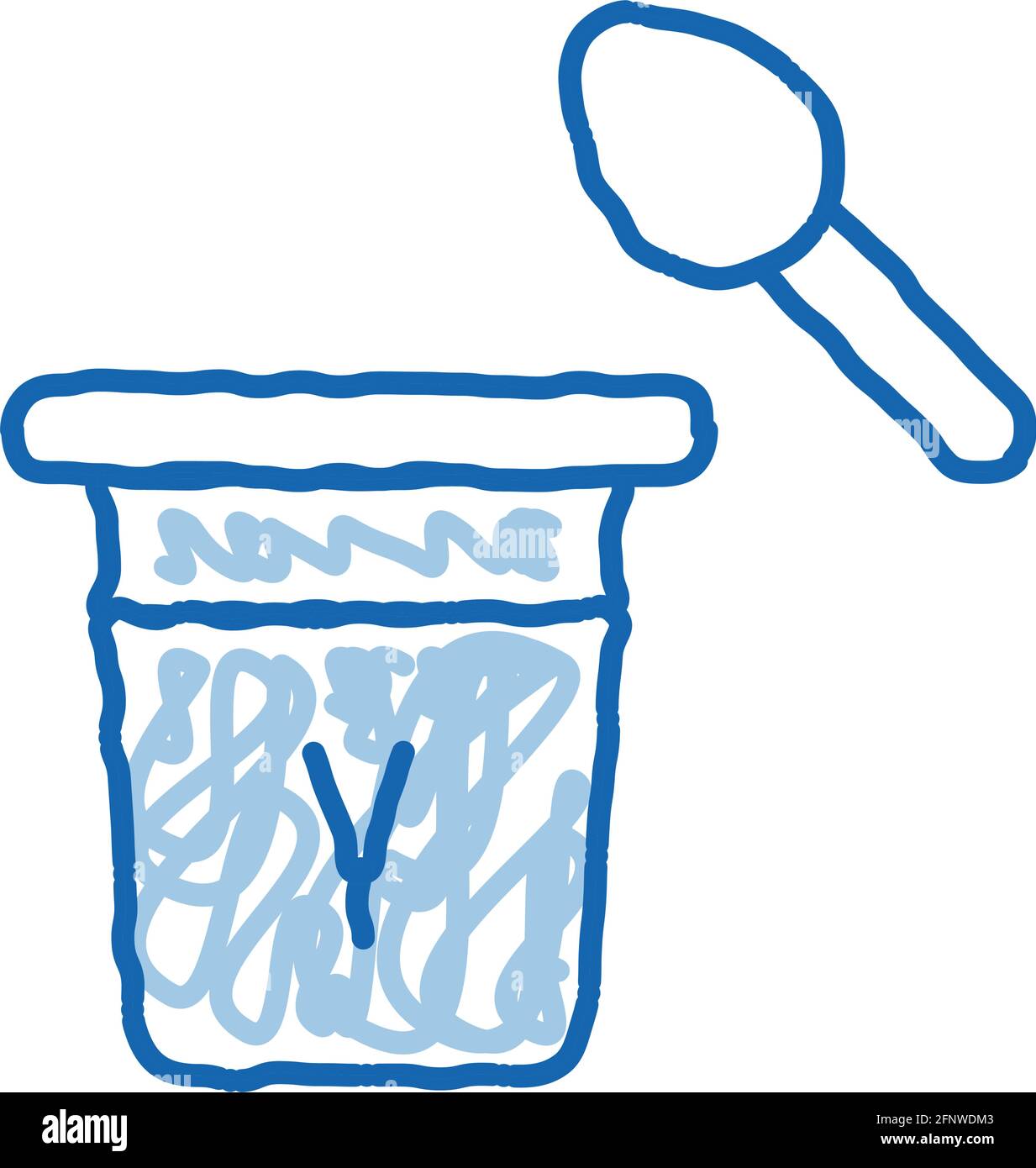 yogurt with spoon doodle icon hand drawn illustration Stock Vector ...