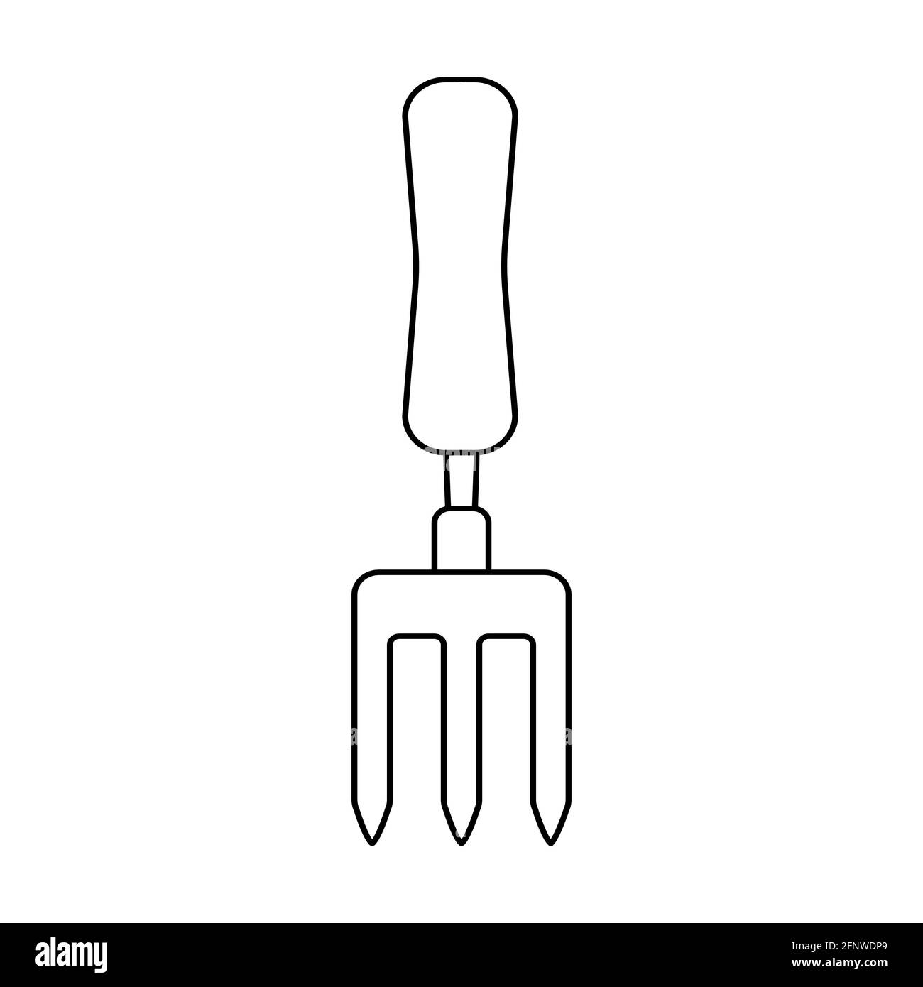 Gardening handfork outline simple minimalistic flat design vector ...