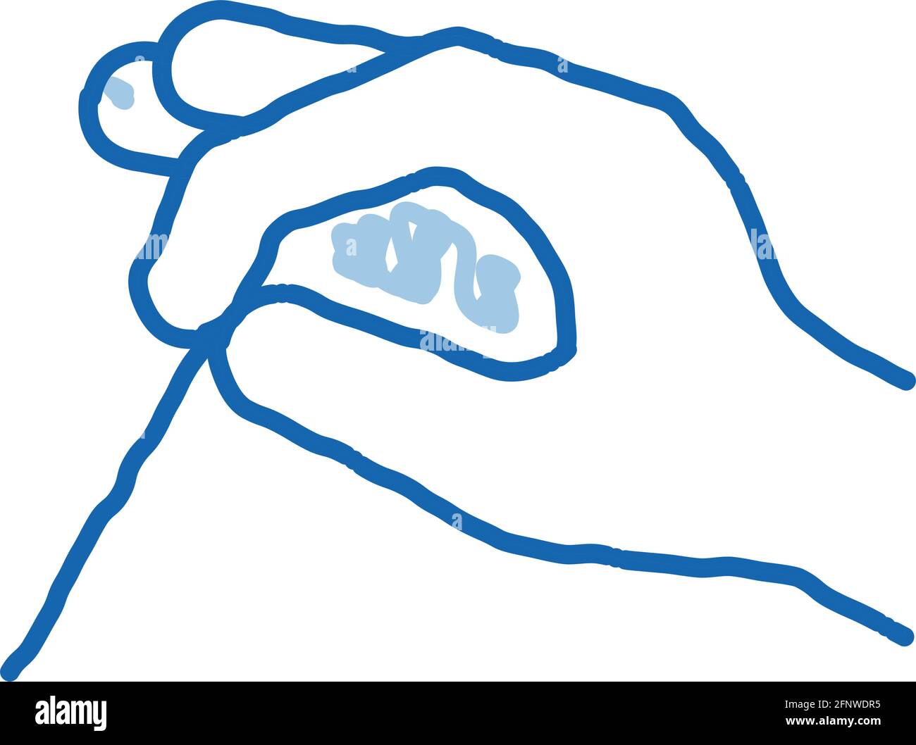 Hand Making Acupuncture Doodle Icon Hand Drawn Illustration Stock
