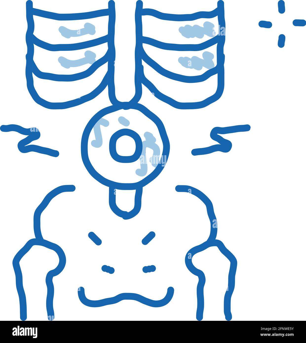 back lumbar arthritis doodle icon hand drawn illustration Stock Vector ...