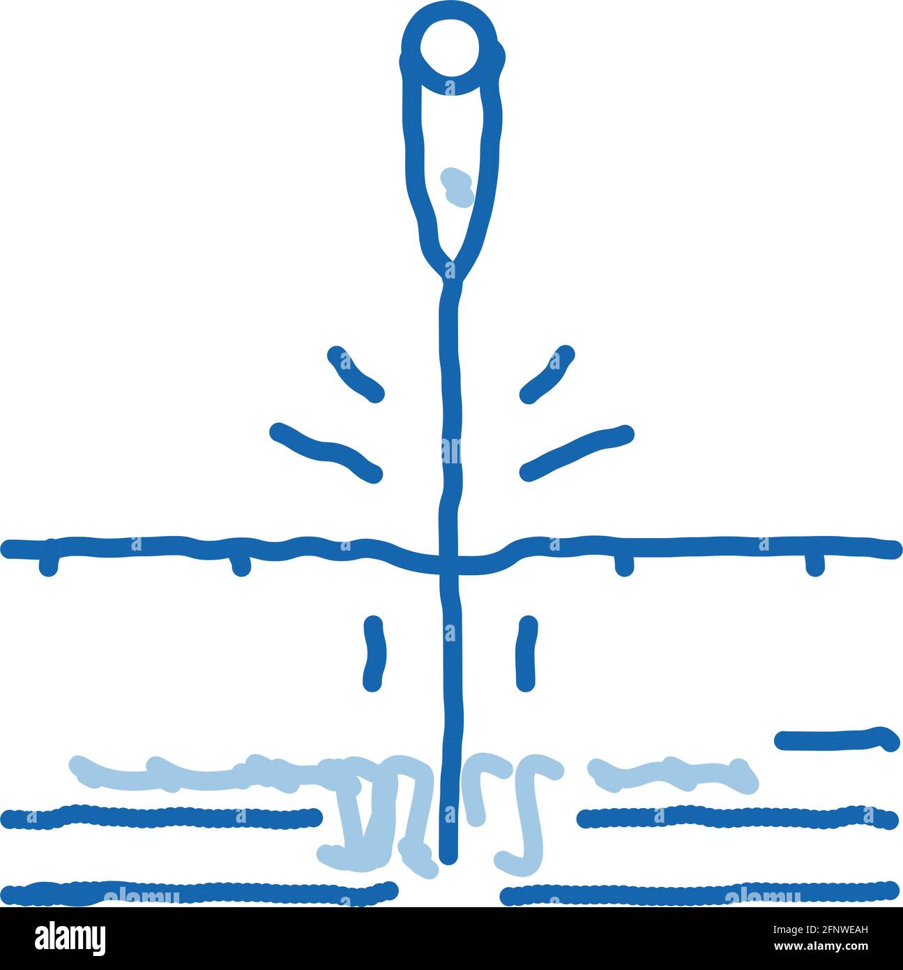 sticking needle into skin icon vector outline illustration Stock Vector ...