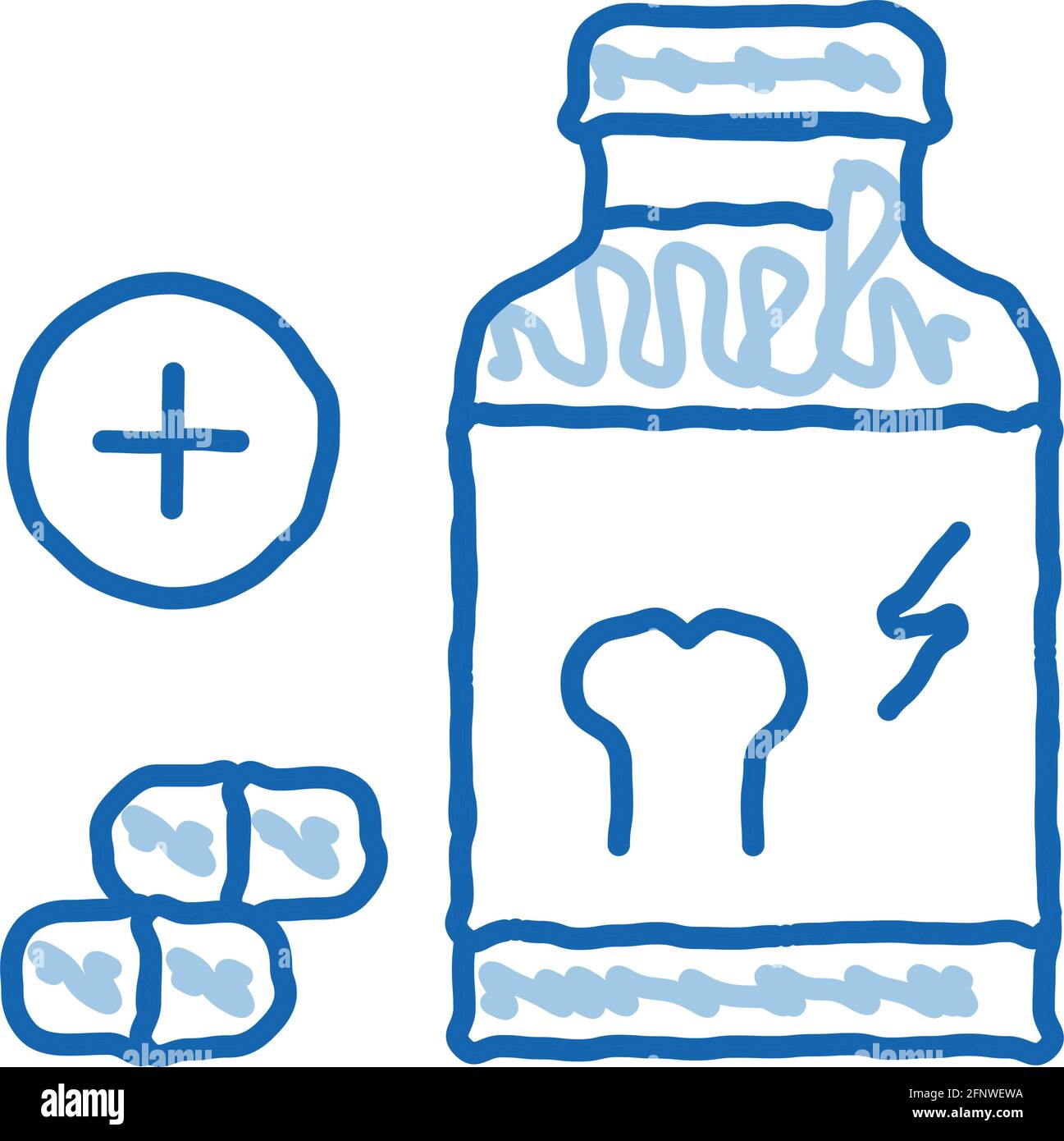 vitamin for strengthening bones doodle icon hand drawn illustration ...