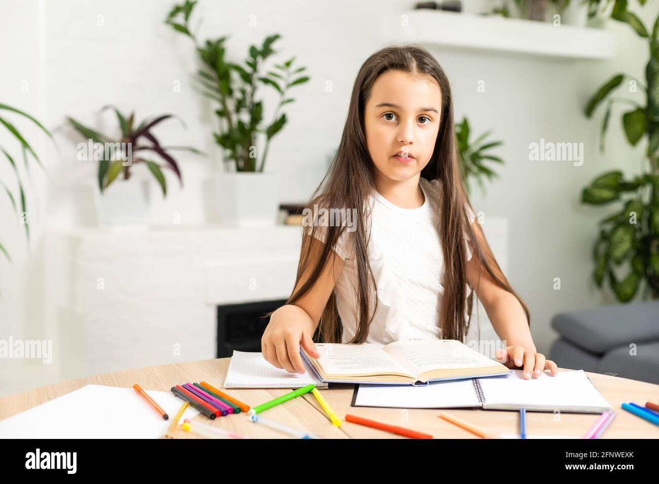 Close-up portrait of her she nice attractive pretty small little ...