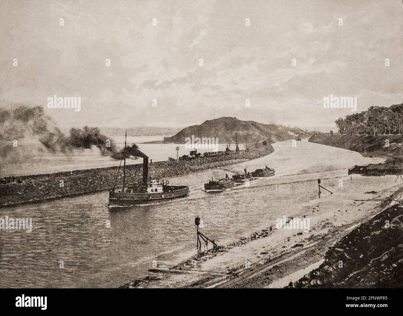 A late 19th Century view from above Eastham of the Manchester Ship ...