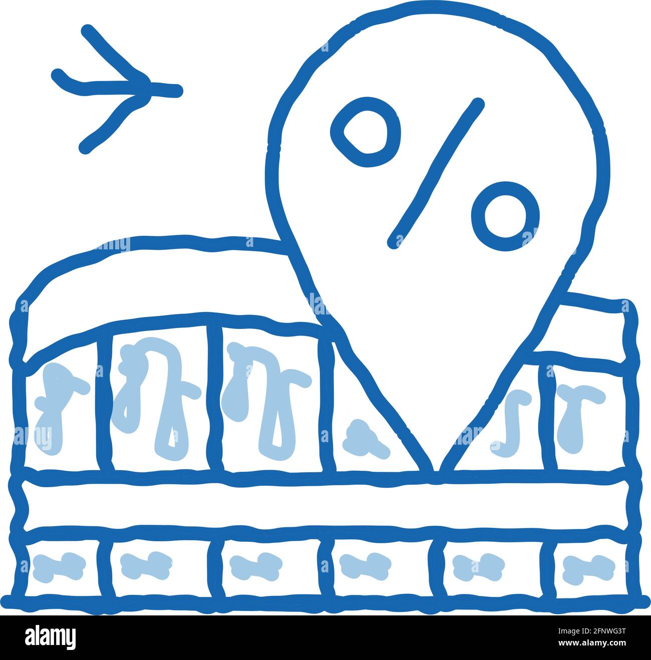 duty free increase in percent doodle icon hand drawn illustration Stock ...