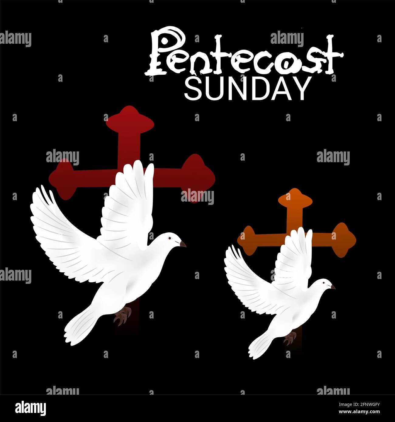 Vector illustration of a Background for Pentecost Holy spirit dove ...