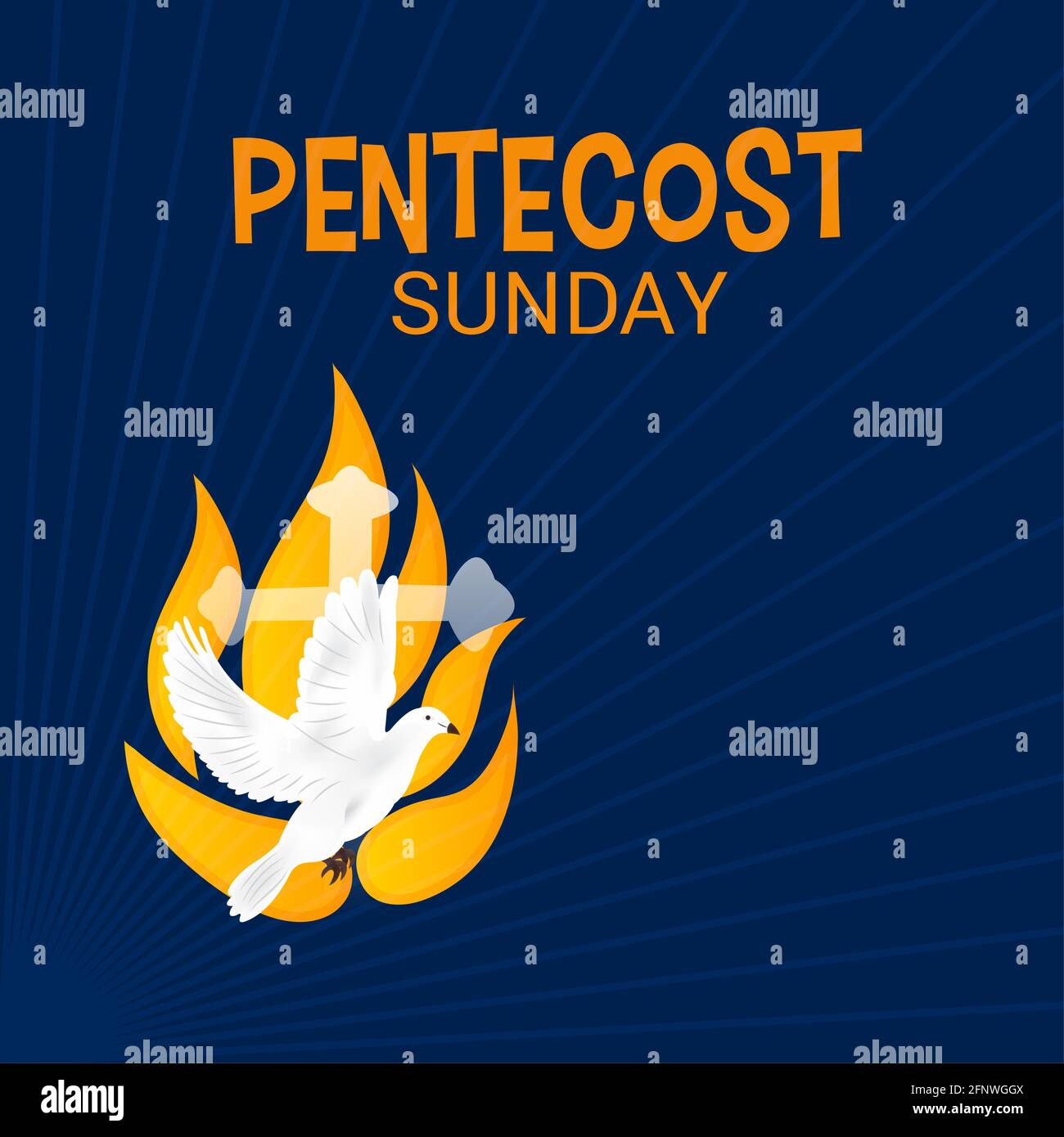 Vector illustration of a Background for Pentecost Holy spirit dove ...