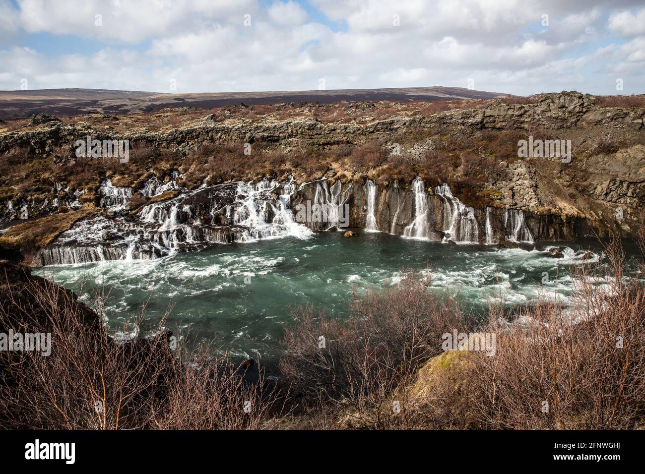 Barnafossar waterfall, Husafell, Iceland Stock Photo - Alamy