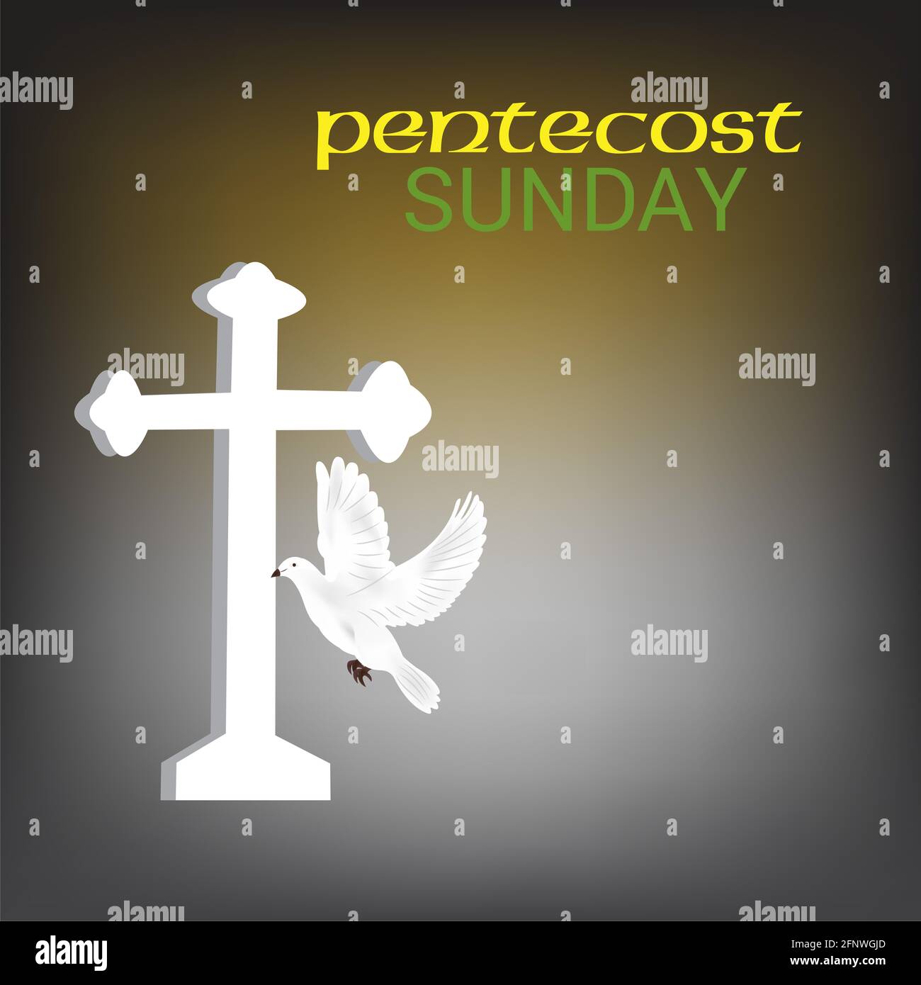 Vector illustration of a Background for Pentecost Holy spirit dove ...