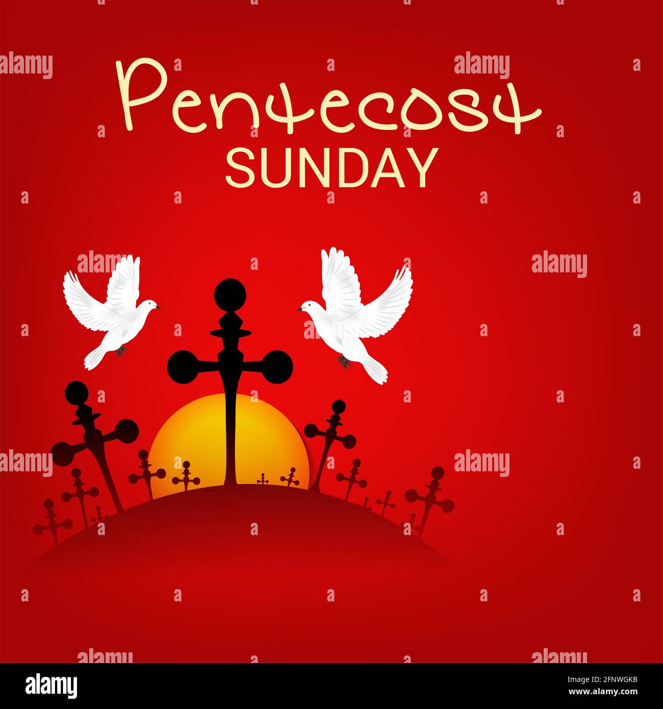 Vector illustration of a Background for Pentecost Holy spirit dove ...
