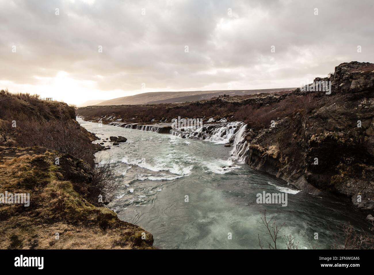 Barnafossar waterfall, Husafell, Iceland Stock Photo - Alamy