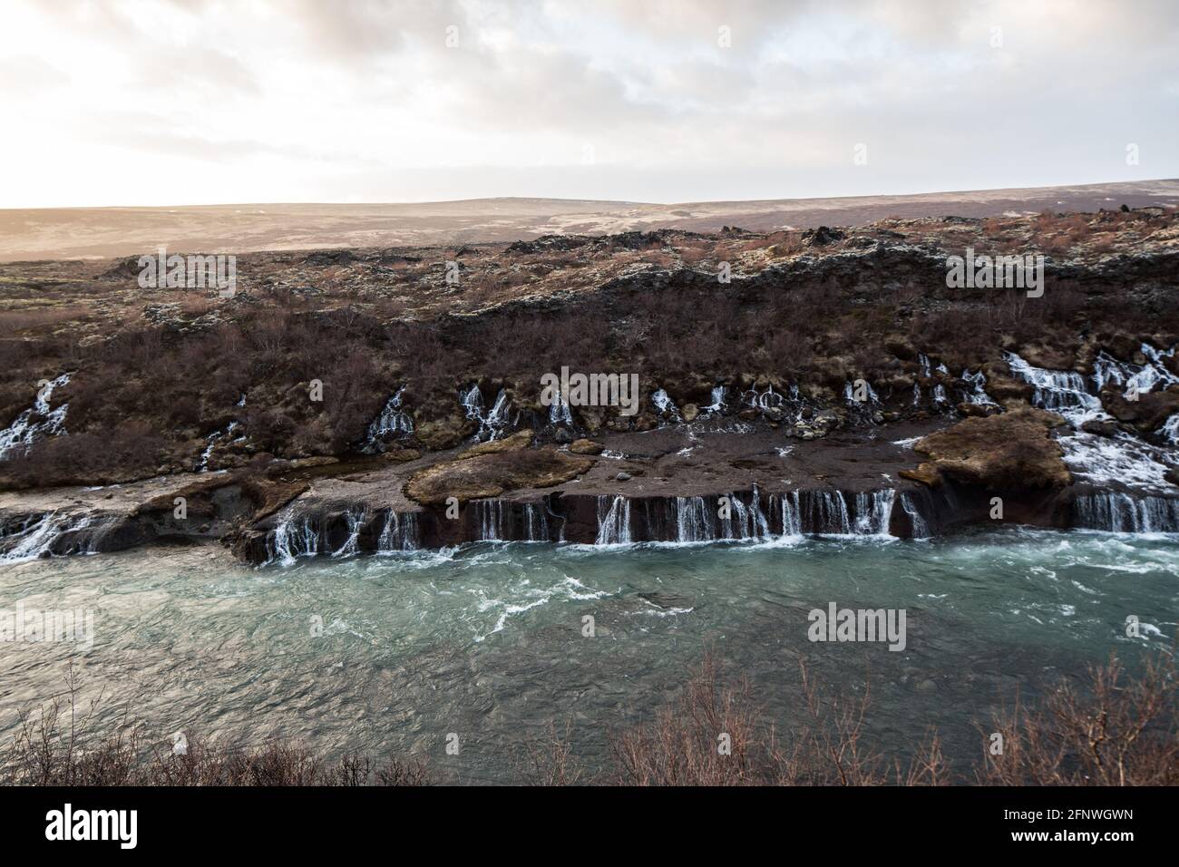 Barnafossar waterfall, Husafell, Iceland Stock Photo - Alamy
