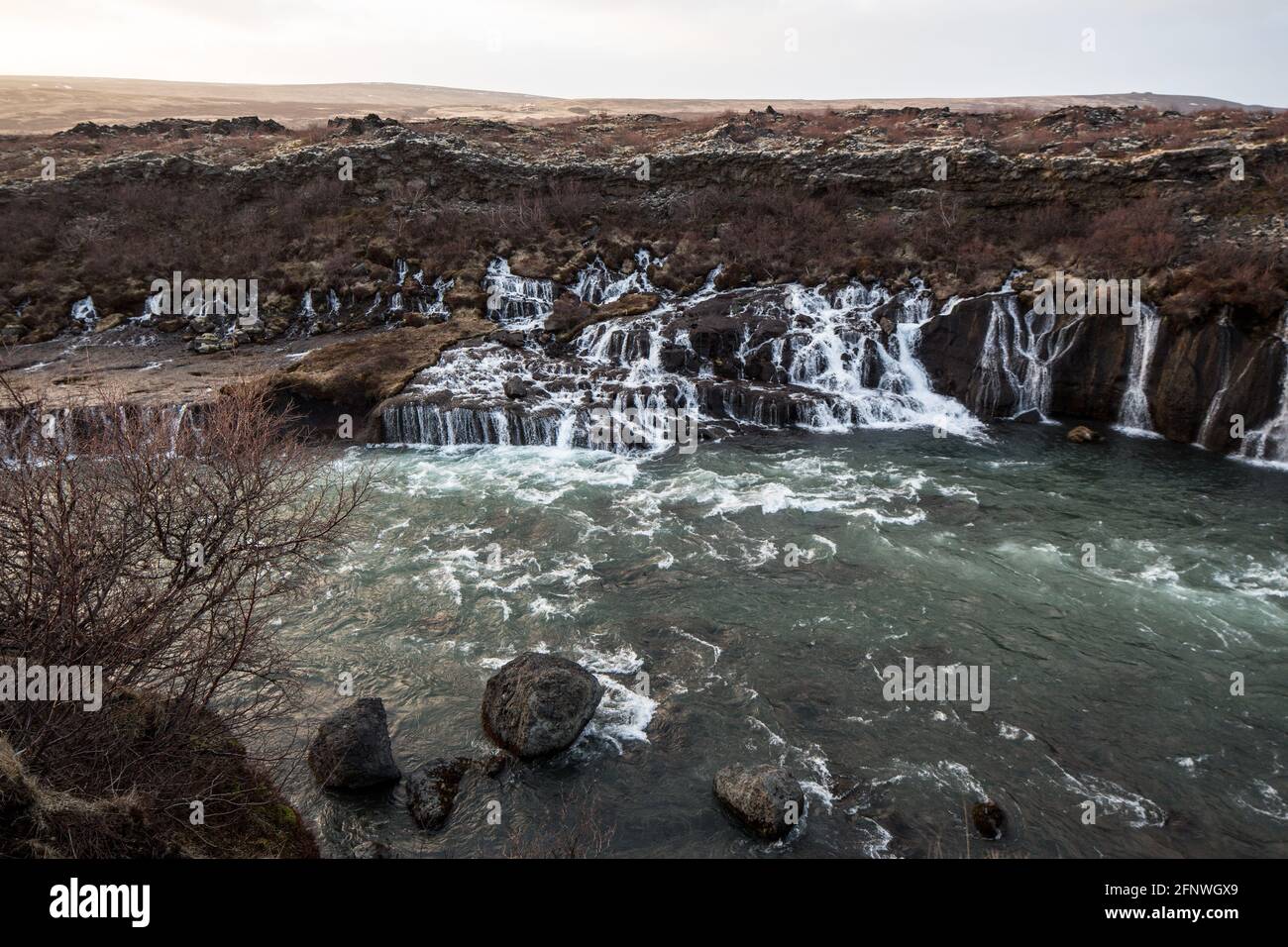 Barnafossar waterfall, Husafell, Iceland Stock Photo - Alamy