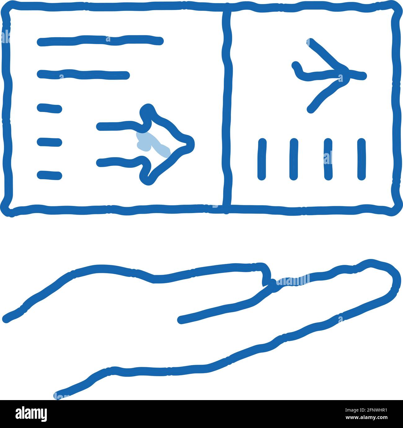 flight ticket doodle icon hand drawn illustration Stock Vector Image ...