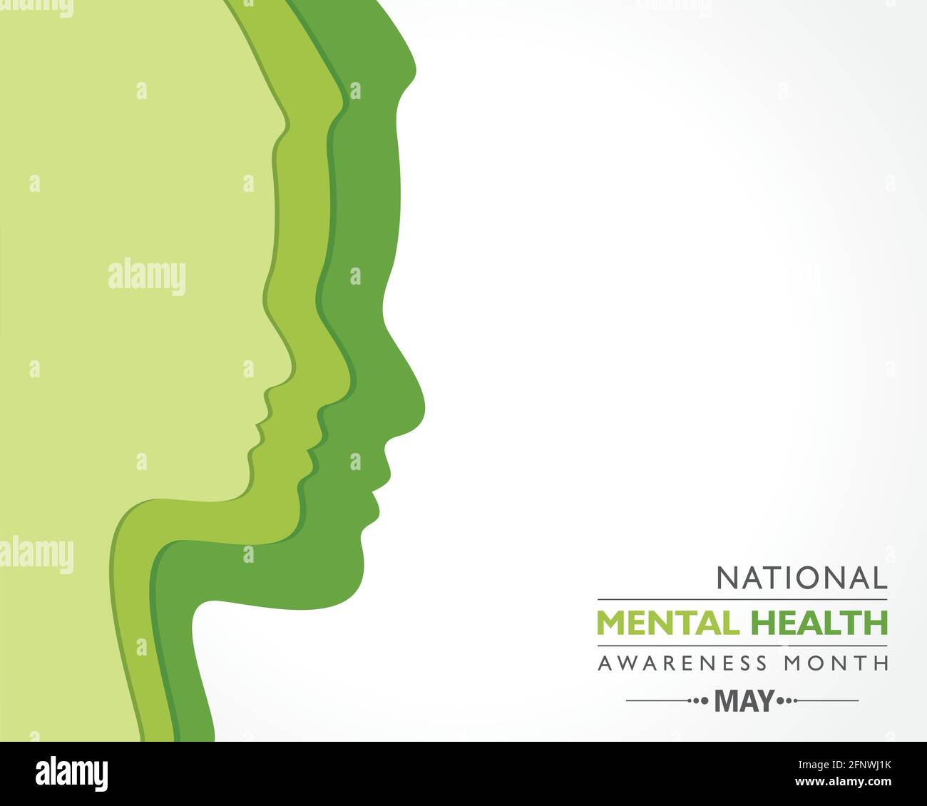 Vector Illustration of National Mental Health Awareness Month observed ...