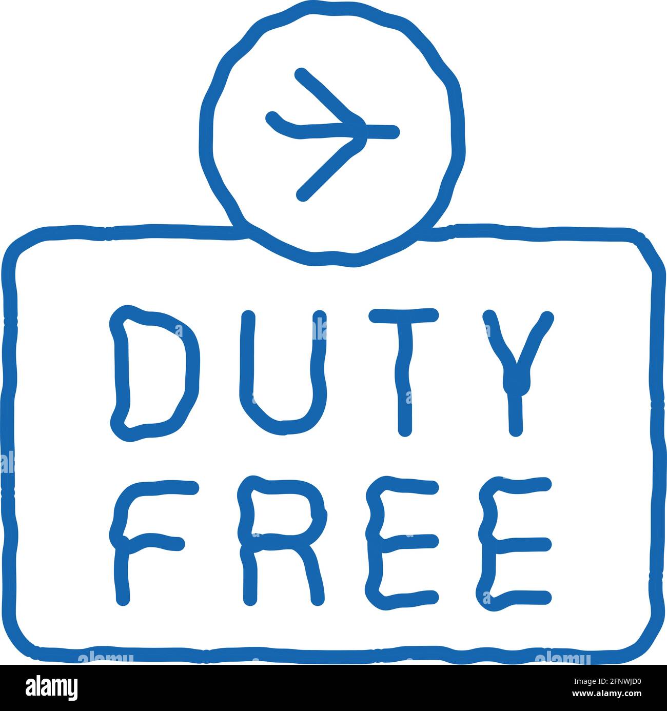duty free sign doodle icon hand drawn illustration Stock Vector Image ...