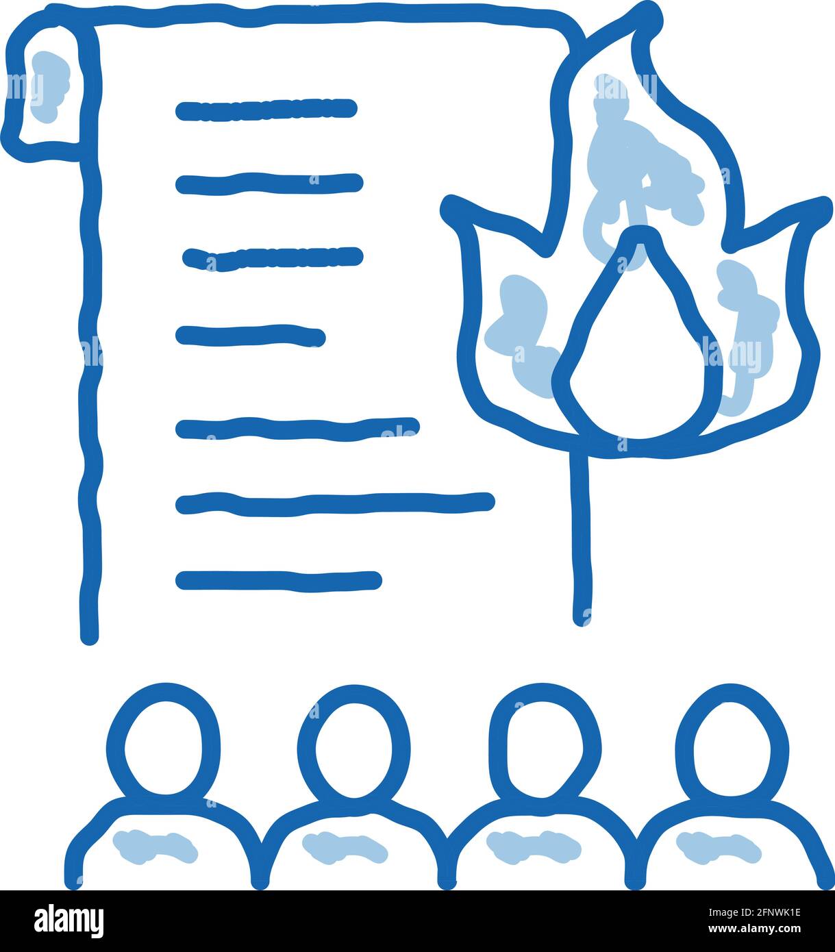 desire to burn documents doodle icon hand drawn illustration Stock ...