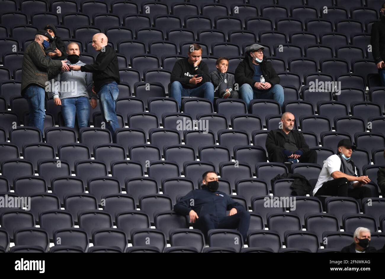 Returning fans fill the stands before the Premier League match at the ...