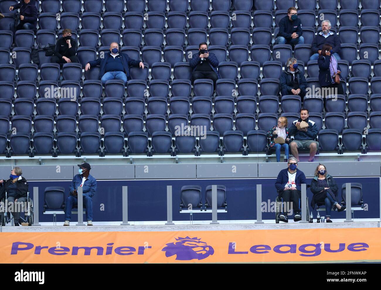 Returning fans fill the stands before the Premier League match at the ...